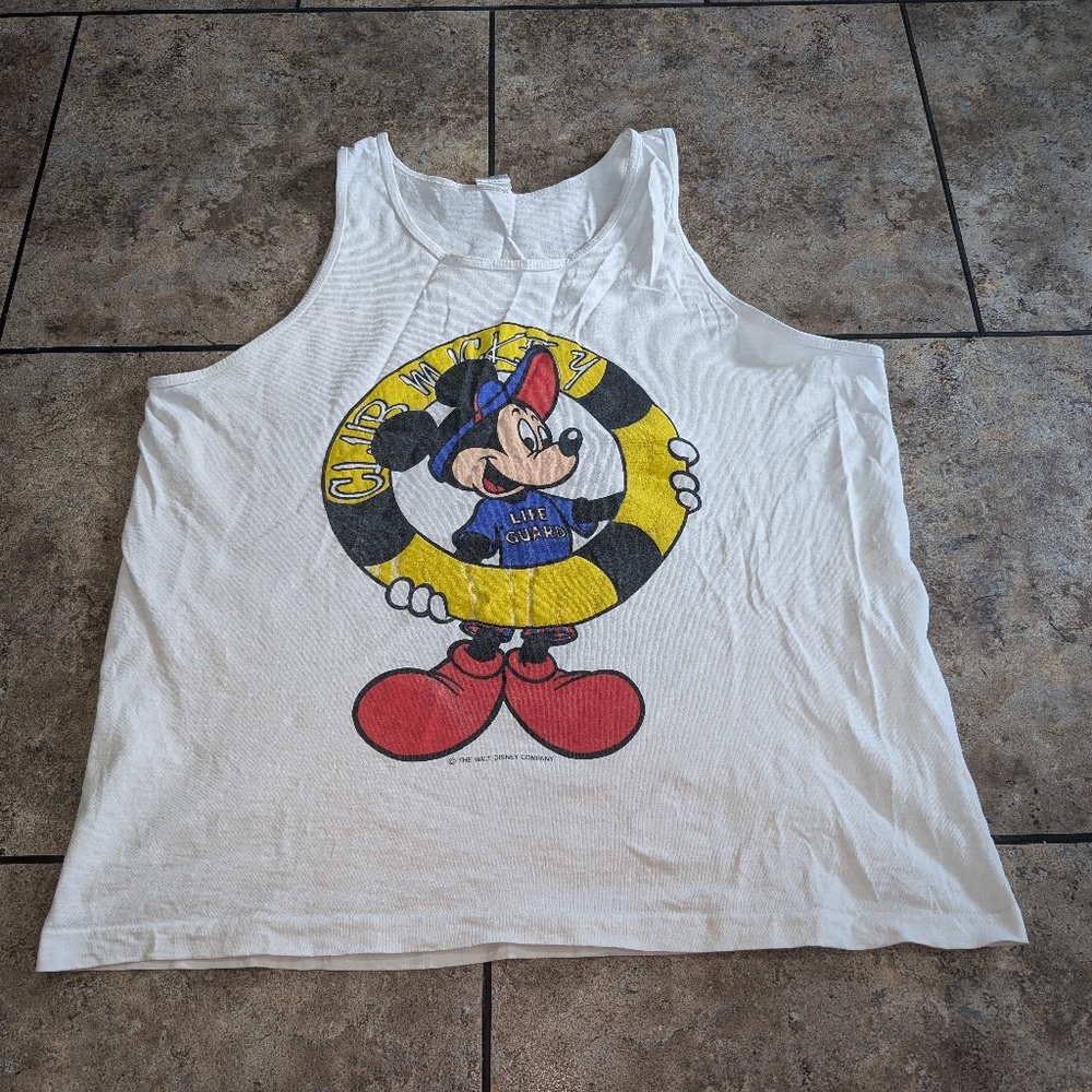 Mickey Mouse 1980s Vintage Single Stitch Men's Xl Tan… - Gem
